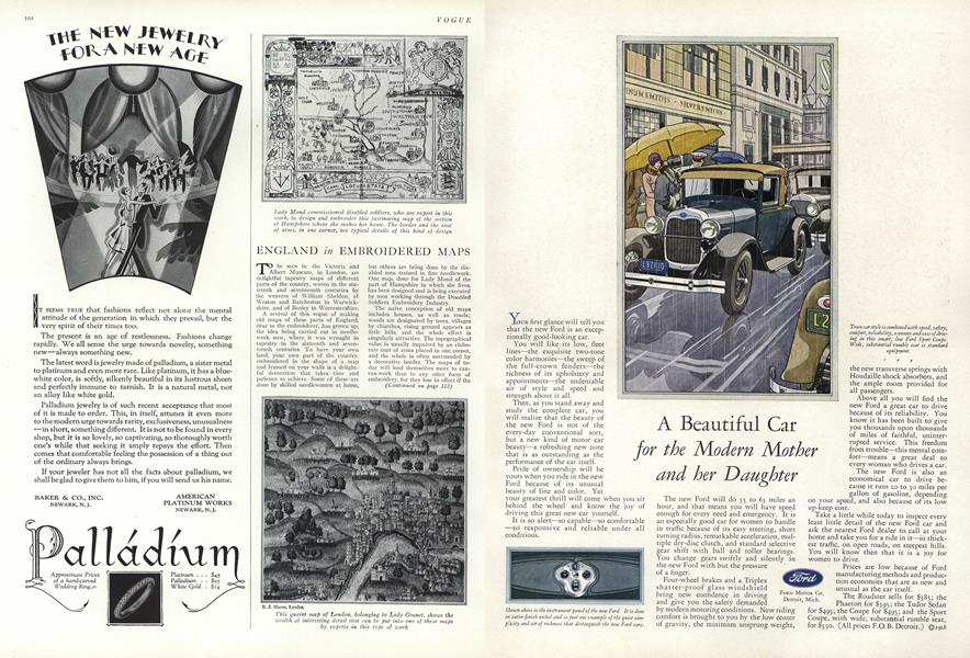 England in Embroidered Maps | Vogue | June 15, 1928