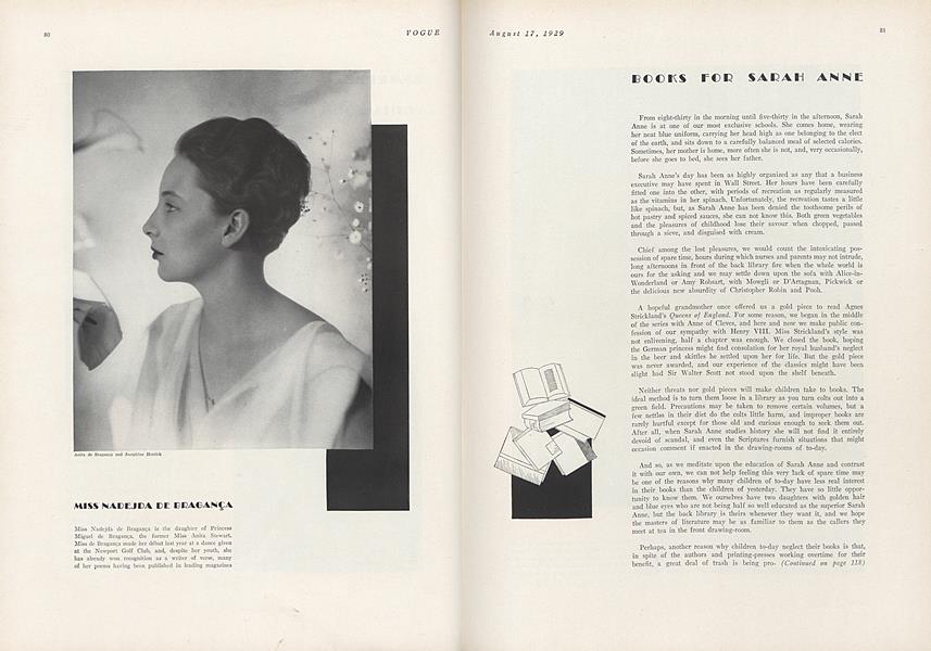 Books for Sarah Anne | Vogue | AUGUST 17, 1929
