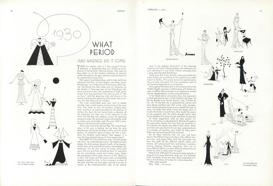1930 What Period And Whence Did It Come Vogue FEBRUARY 01 1930