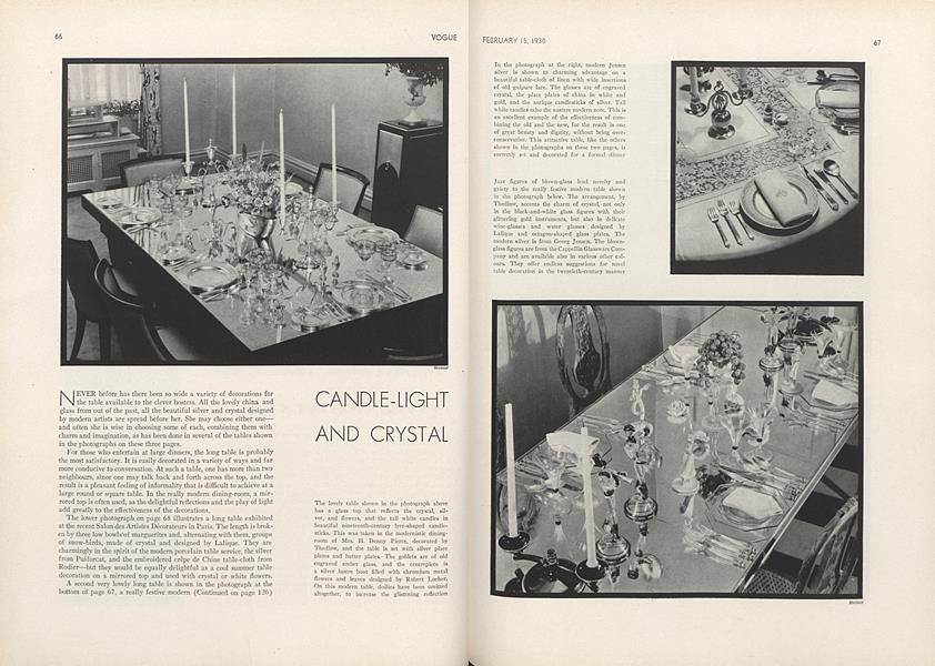 Candle-Light and Crystal | Vogue | FEBRUARY 15, 1930