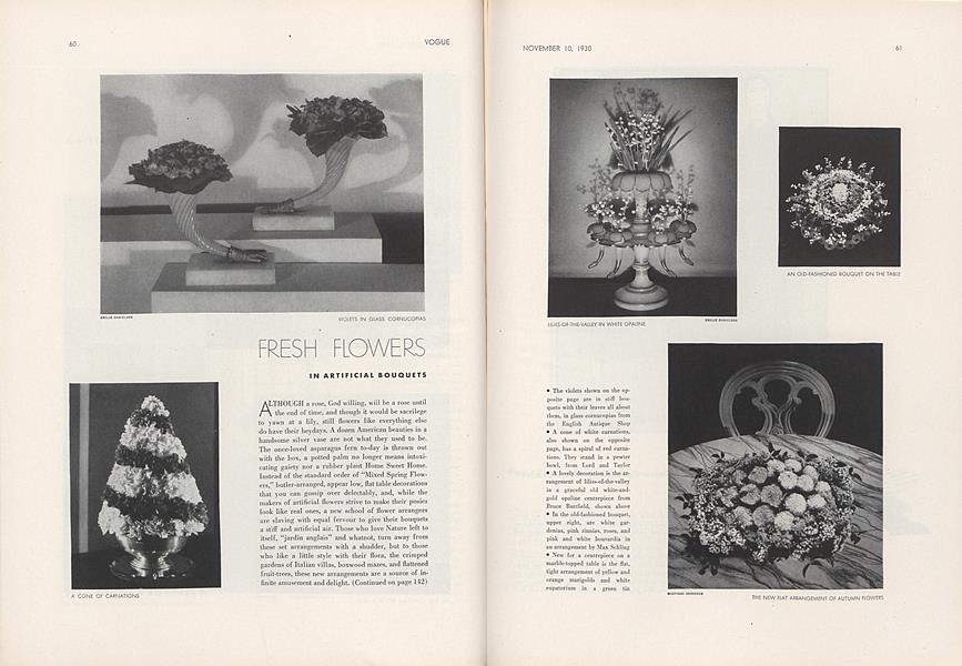 Fresh Flowers in Artificial Bouquets | Vogue | November 10, 1930