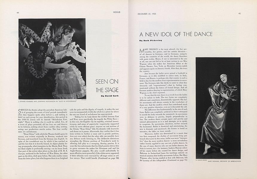 A New Idol of the Dance | Vogue | December 22, 1930