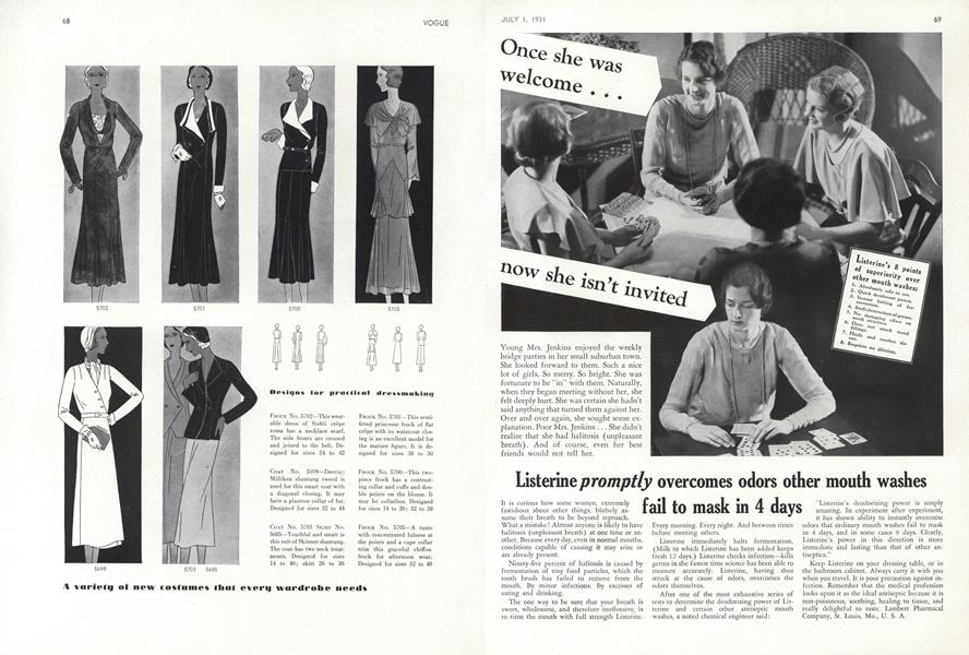 Designs for Practical Dressmaking | Vogue | JULY 01, 1931