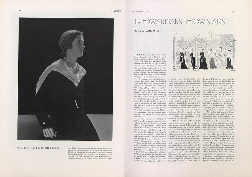 The Edwardians Below Stairs | Vogue | NOVEMBER 1, 1931