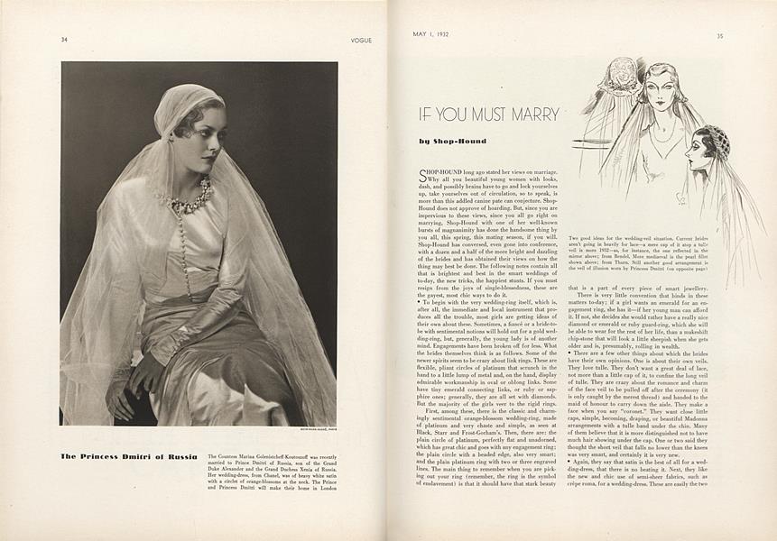 If You Must Marry by Shop-Hound | Vogue | MAY 1, 1932