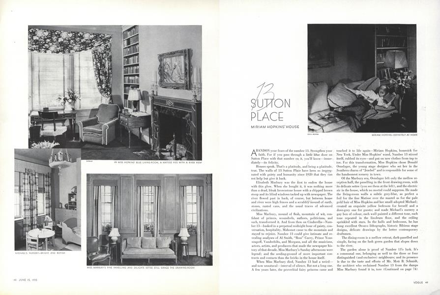 13 Sutton Place: Miriam Hopkins' House | Vogue | JUNE 15, 1935