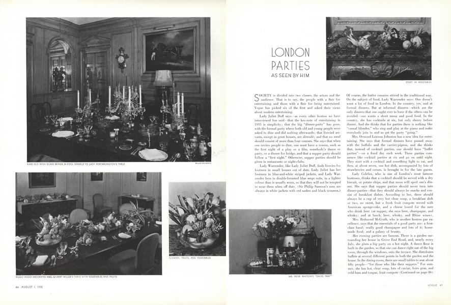 London Parties | Vogue | AUGUST 1, 1935