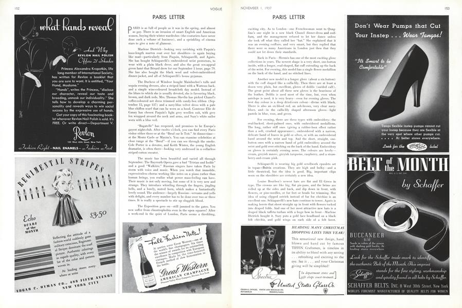 Paris Letter | Vogue | NOVEMBER 1, 1937