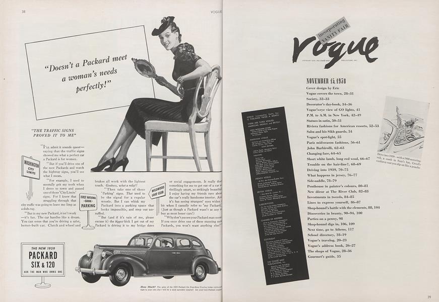 Drive into 1939 | Vogue | NOVEMBER 15, 1938