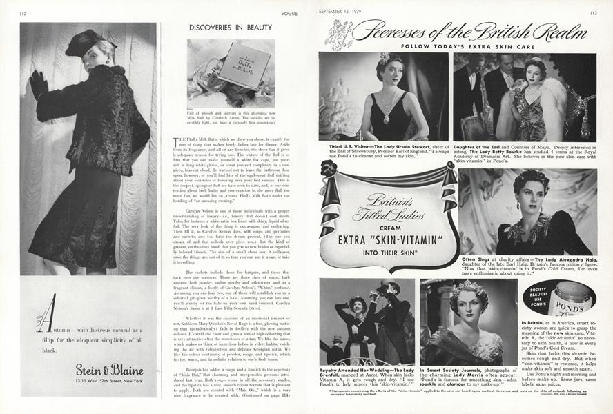 Discoveries in Beauty | Vogue | September 15, 1939