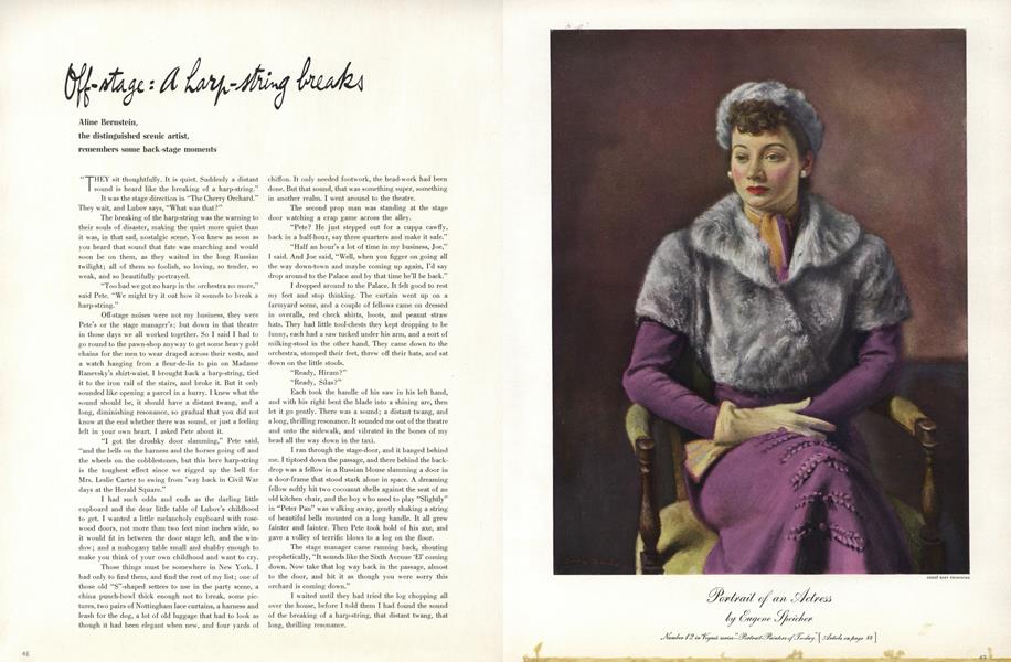 Off-Stage: a Harp-String Breaks | Vogue | DECEMBER 15, 1939
