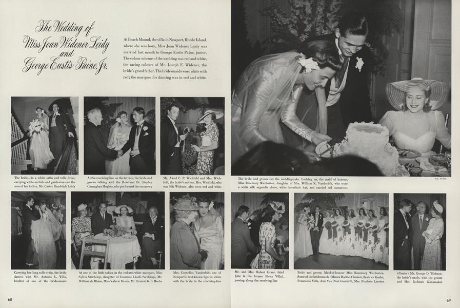The Wedding of Miss Joan Widener Leidy and George Eustis Paine, Jr ...