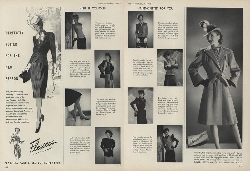 Hand-Knitted for You | Vogue | February 1, 1943