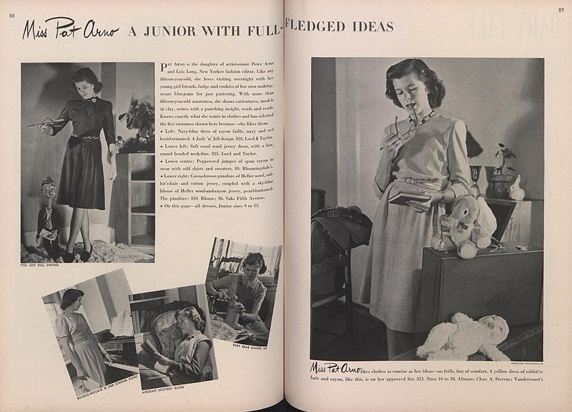 Miss Pat Arno: A Junior with Full-Fledged Ideas | Vogue | NOVEMBER 1, 1943