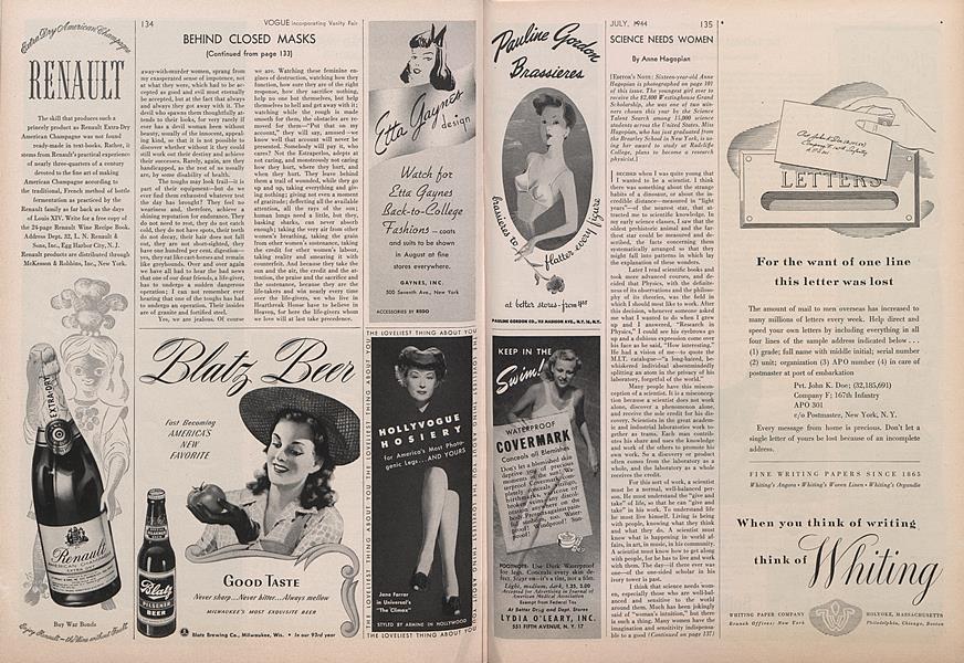 Science Needs Women | Vogue | July 1944