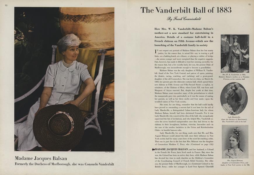 The Vanderbilt Ball of 1883 | Vogue | August 1, 1944