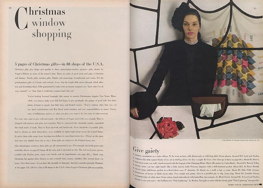 Christmas Window Shopping: Give Gaiety | Vogue | November 15, 1944