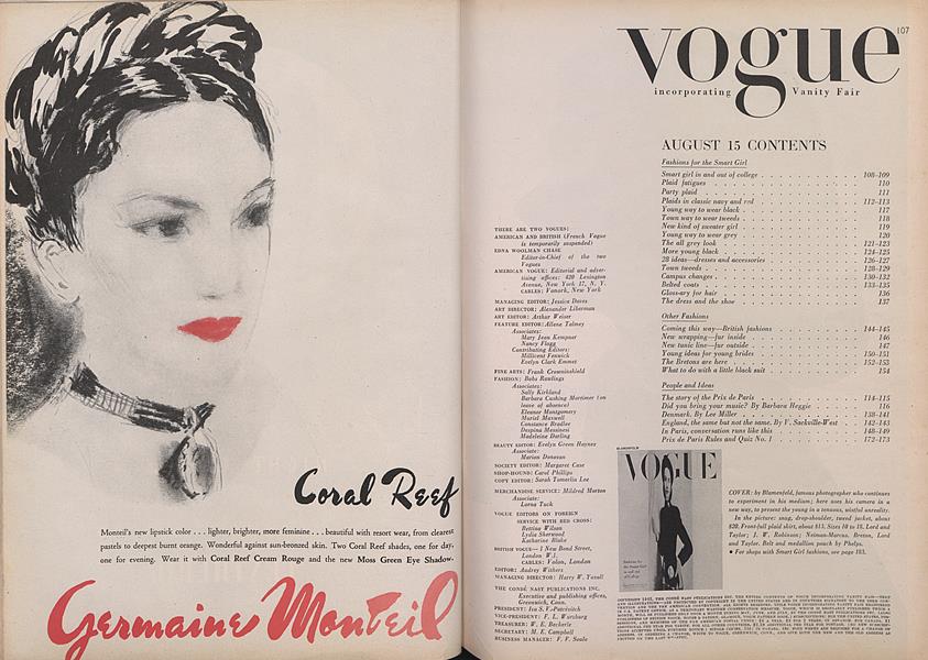 Masthead | Vogue | August 15, 1945