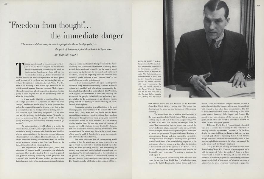 "Freedom from Thought"...The Immediate Danger | Vogue | APRIL 15, 1947