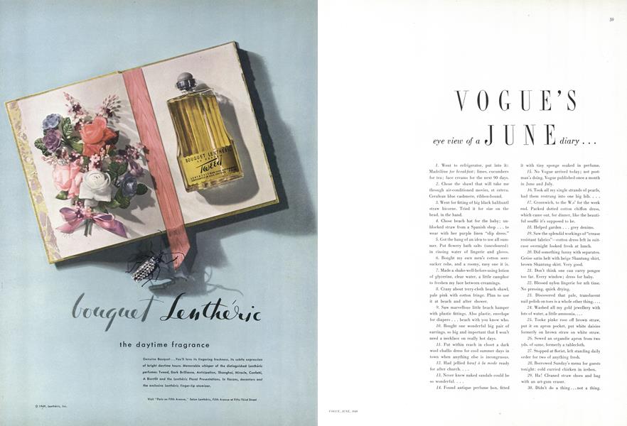 Vogue's Eye View of a June Diary... | Vogue | June 1949