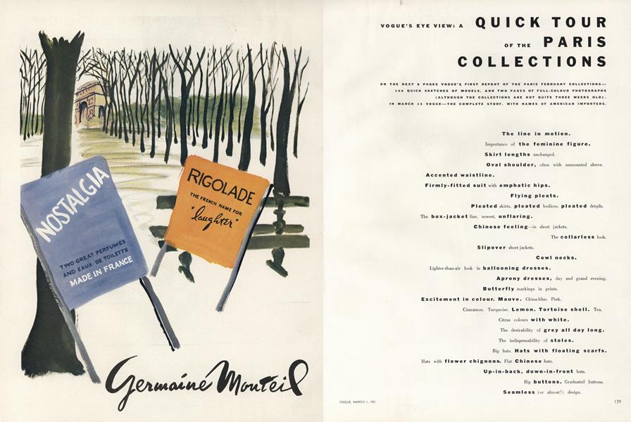 A Quick Tour of the Paris Collections | Vogue | MARCH 1, 1951