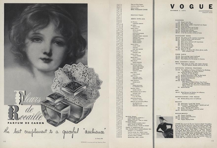 Table of Contents | Vogue | October 1, 1951