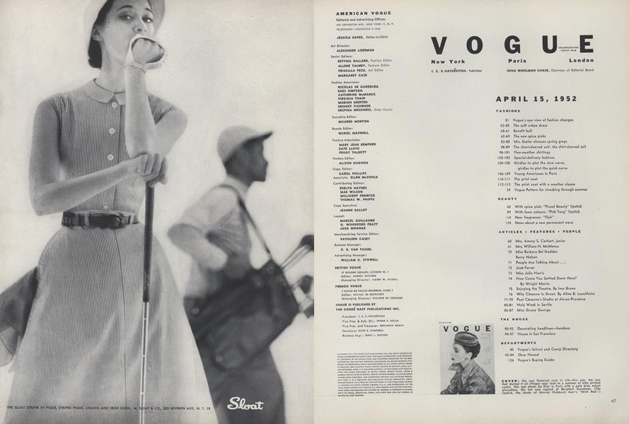 Table of Contents | Vogue | APRIL 15, 1952
