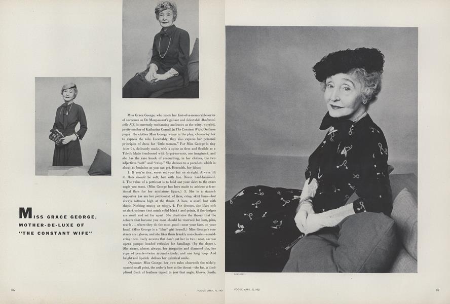 Miss Grace George, Mother-de-Luxe of "The Constant Wife" | Vogue ...