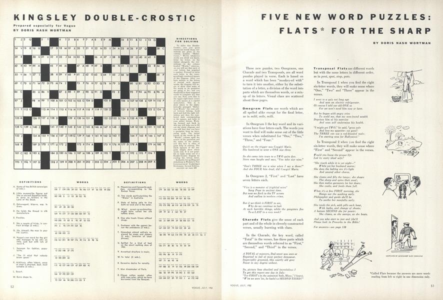 Games: Kingsley Double-Crostic | Vogue | JULY 1952