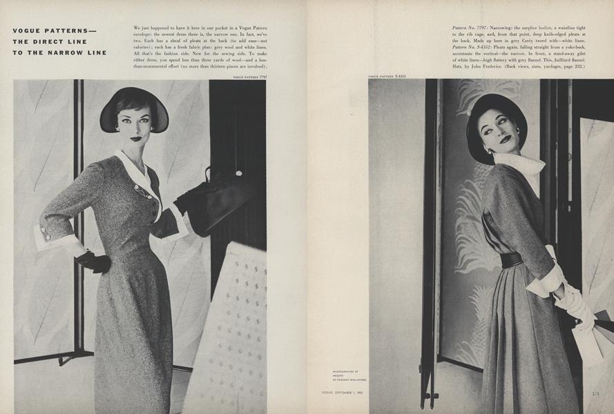 Vogue Patterns—The Direct Line to the Narrow Line | Vogue | September 1 ...