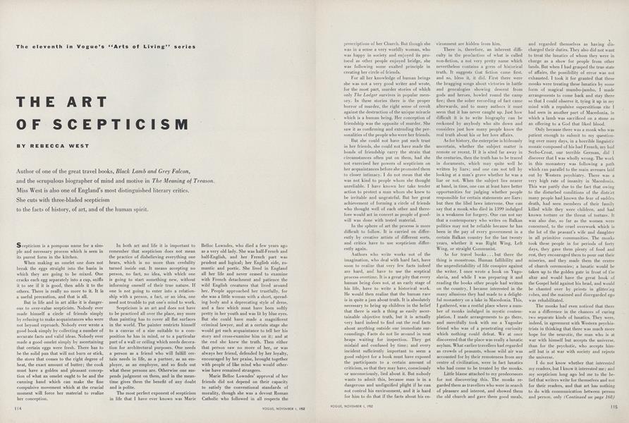 The Art of Scepticism | Vogue | NOVEMBER 1, 1952