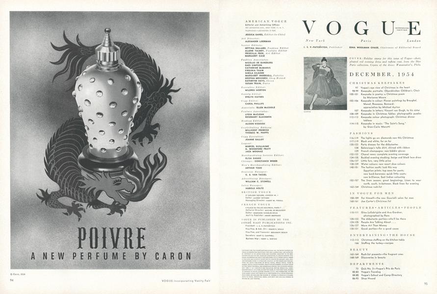 Table of Contents | Vogue | DECEMBER 1954