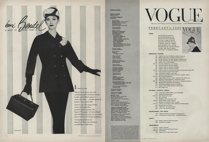 Table of Contents | Vogue | FEBRUARY 1, 1956