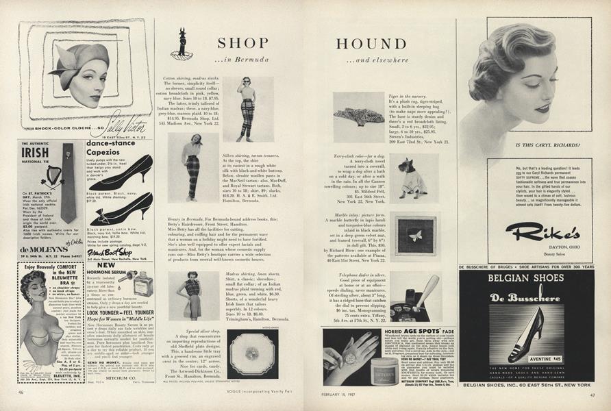 In Bermuda...and Elsewhere | Vogue | FEBRUARY 15, 1957