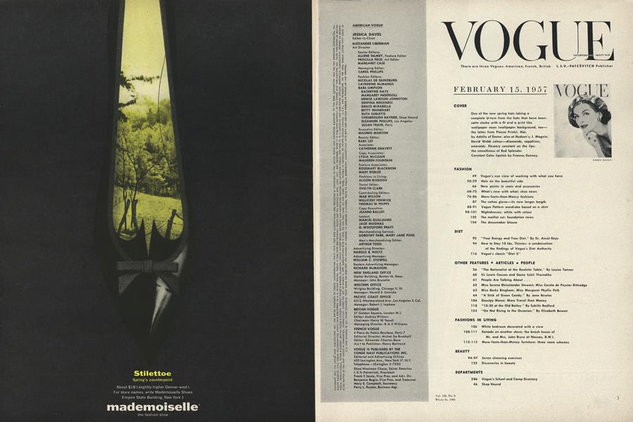 Masthead | Vogue | FEBRUARY 15, 1957