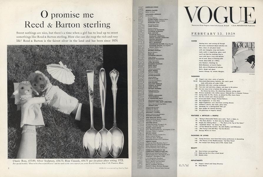 Cover Look | Vogue | FEBRUARY 15, 1958
