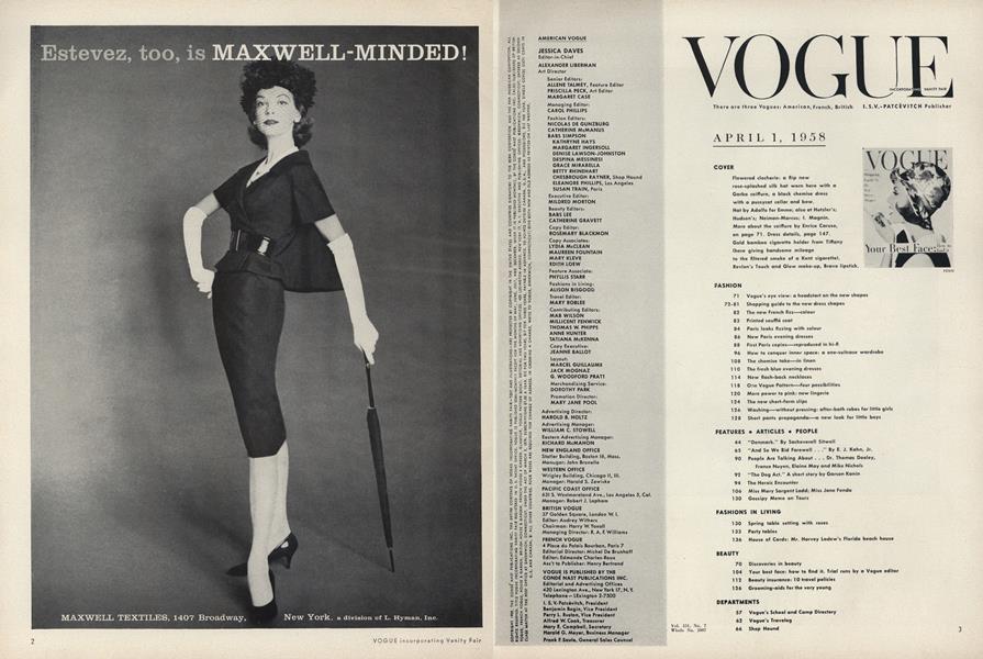 Cover Look | Vogue | APRIL 1, 1958