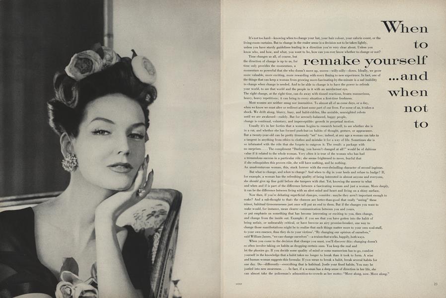When to remake yourself...and when not to | Vogue | JANUARY 15, 1959