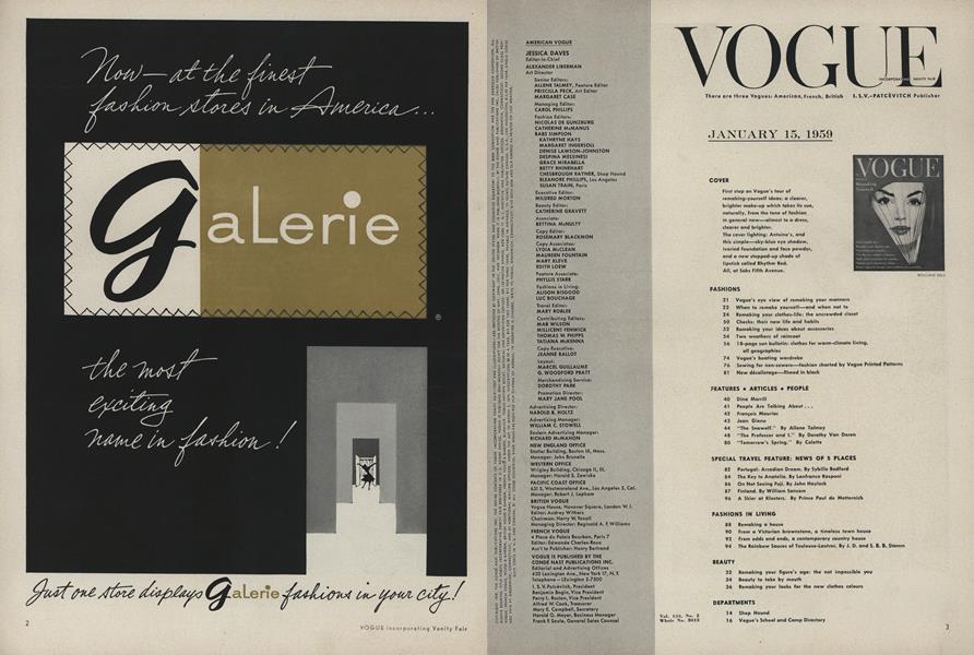 Masthead | Vogue | JANUARY 15, 1959