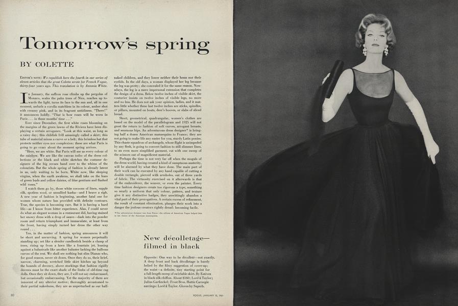 Tomorrow's spring | Vogue | JANUARY 15, 1959