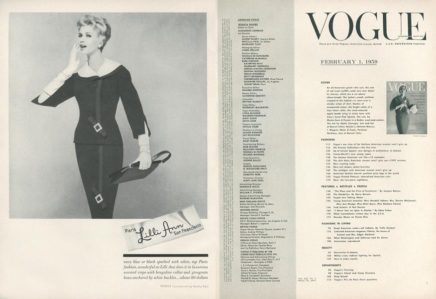 Cover Look | Vogue | FEBRUARY 1, 1959
