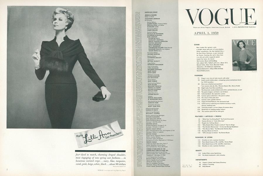 Cover Look | Vogue | APRIL 01, 1959