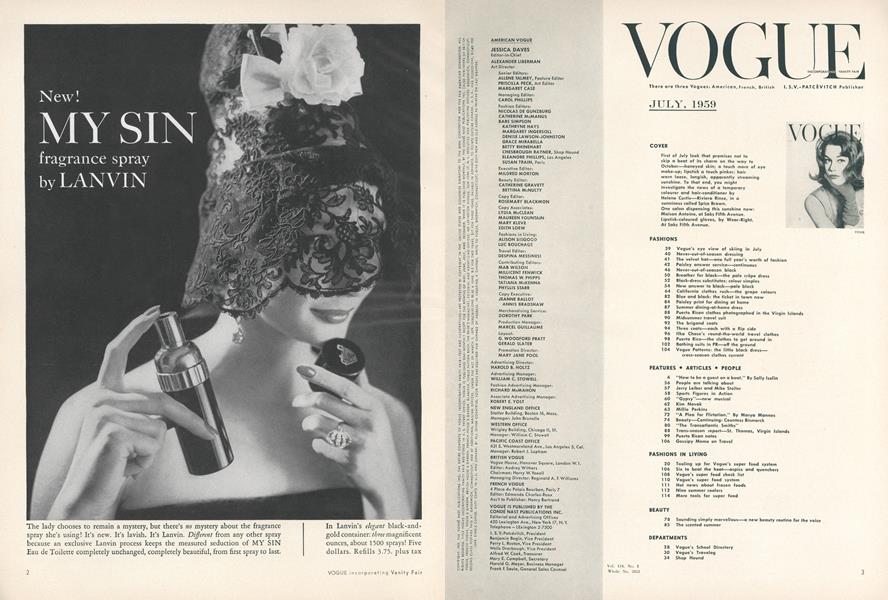 Table of Contents | Vogue | JULY, 1959
