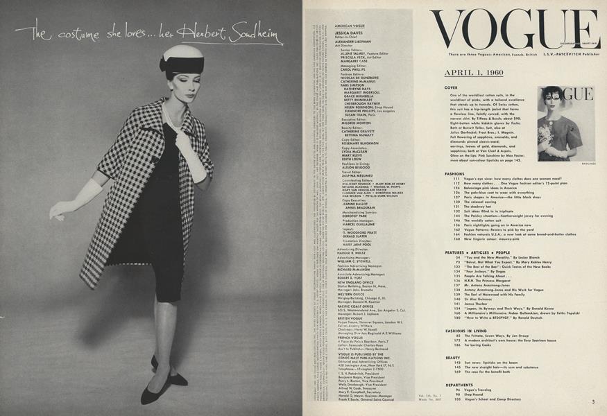 Masthead | Vogue | APRIL 1, 1960