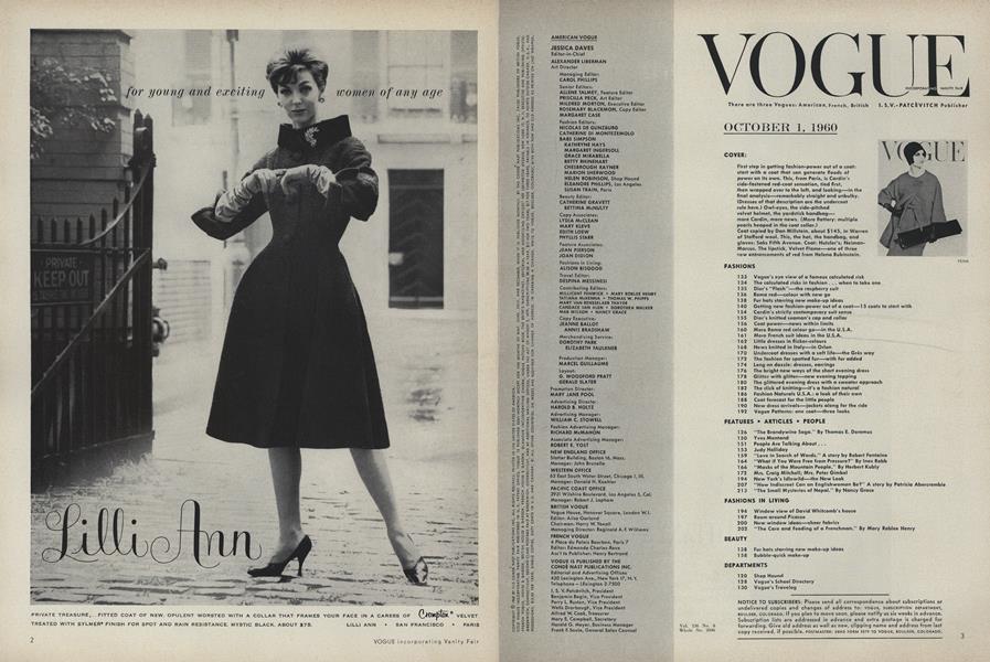 Table of Contents | Vogue | OCTOBER 1, 1960