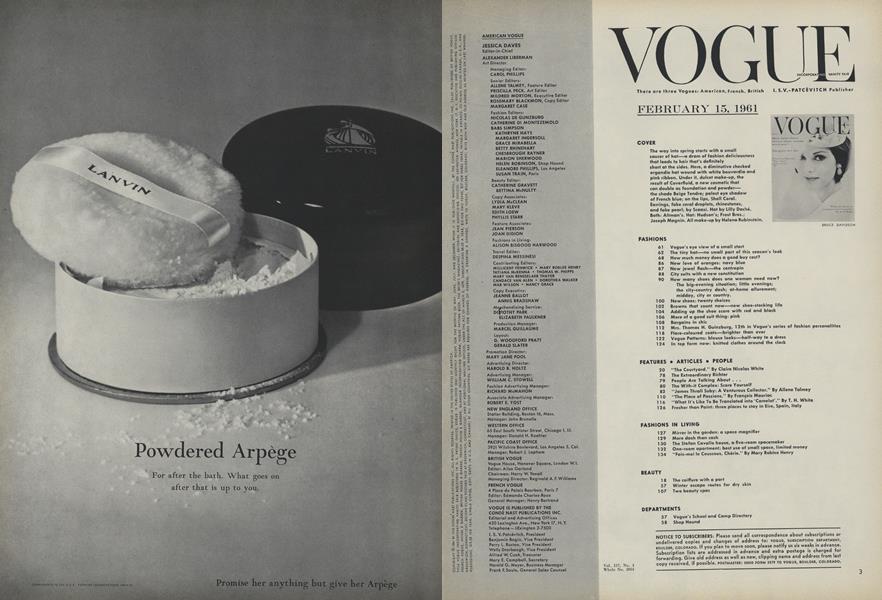 Table of Contents | Vogue | FEBRUARY 15, 1961