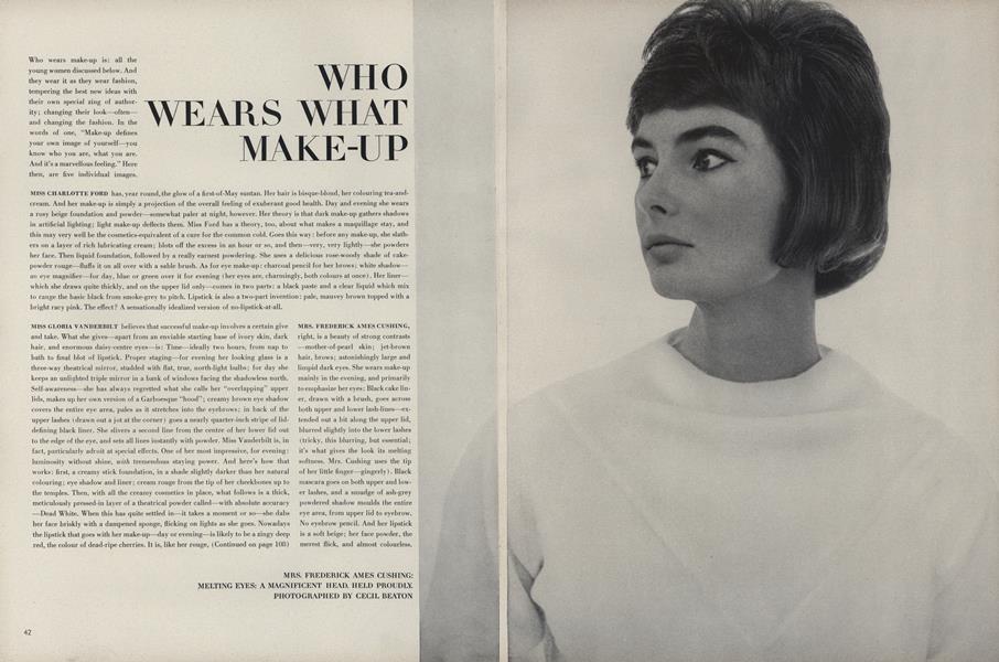 Who Wears What Make-Up | Vogue | JANUARY 15, 1963