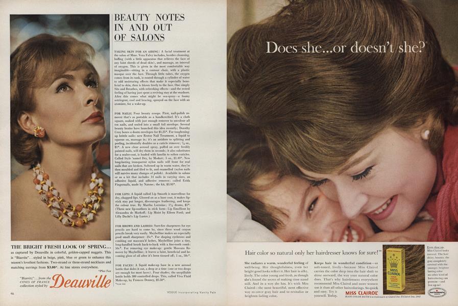 Beauty Notes in and out of Salons | Vogue | FEBRUARY 1, 1963