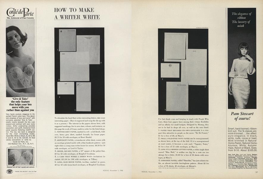 How to Make a Writer Write | Vogue | NOVEMBER 1, 1963