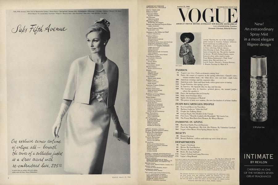 Table of Contents | Vogue | MARCH 15, 1964